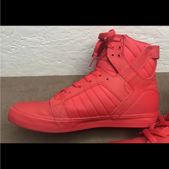 Supra | Shoes | Euc Supra Muska 0 Skytop Triple Red Sz 95 Red Leather ...